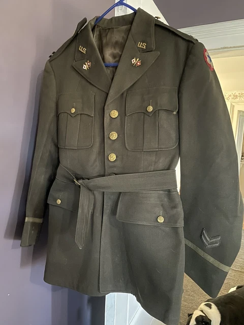 WW2 US OFFICER Army Uniform Captain Ground Forces Ww1 Service Stripes £ ...