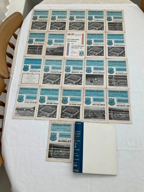 TOTTENHAM HOTSPUR F C 1965-66 Official Home Programmes X 21 And ...
