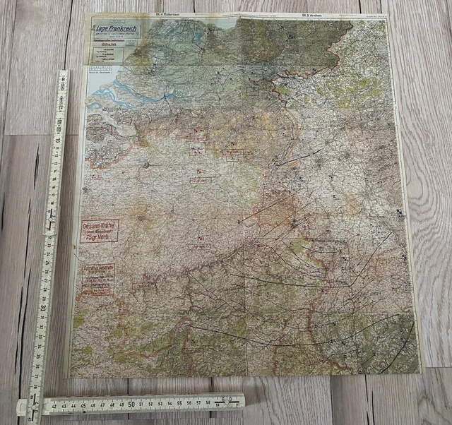 2. WELTKRIEG: WEHRMACHT Landkarte OKW zur Ardennen Offensive - WW2 EUR ...