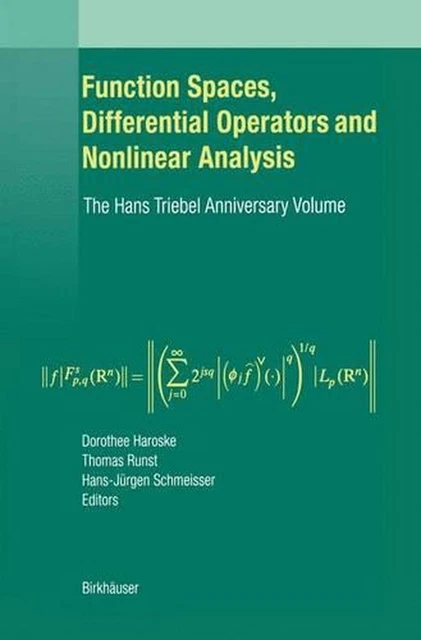 FUNCTION SPACES, DIFFERENTIAL Operators and Nonlinear Analysis: The Hans Triebel £64.49 ...