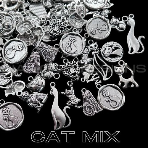 30G TIBETAN SILVER CAT CHARM MIX animal Pets Jewellery Pendant Charms ...