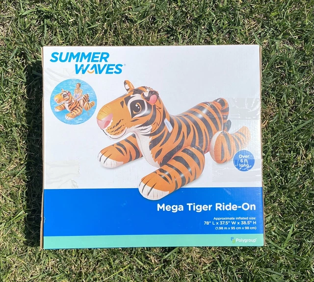 SUMMER WAVES MEGA Tiger Ride-On Inflatable Pool Float EUR 41,32 ...