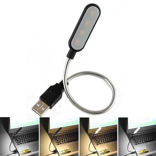 MINI USB LED Flexible Portable Light Lamp Bendable For PC Laptop Power ...