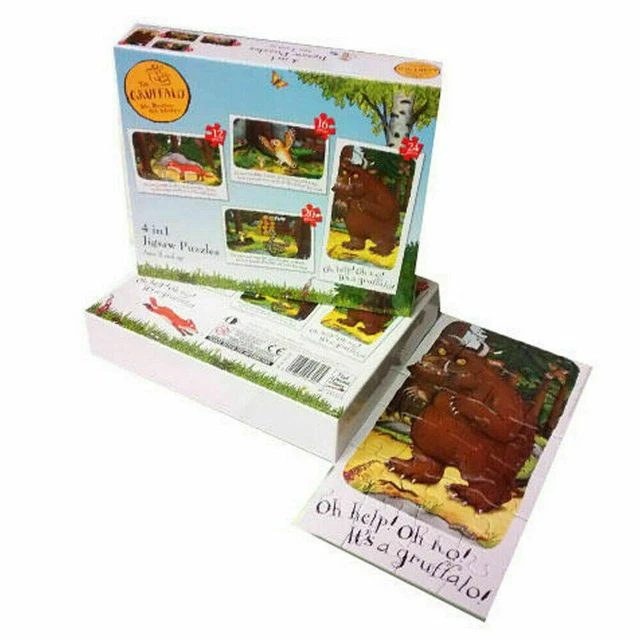 JULIA DONALDSON THE Gruffalo 4 in 1 Jigsaw Puzzles Pack Children's ...