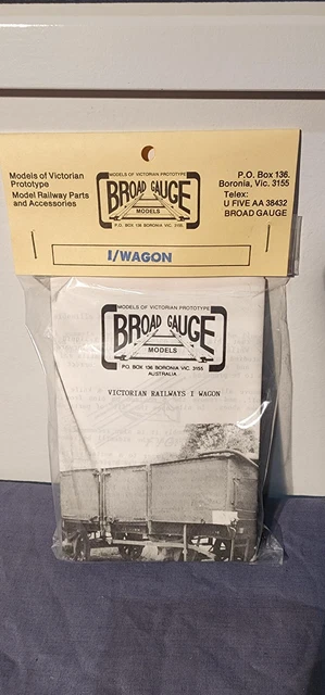 BGM BROAD GAUGE Models HO scale VICTORIAN RAILWAYS I WAGON KIT - New in ...