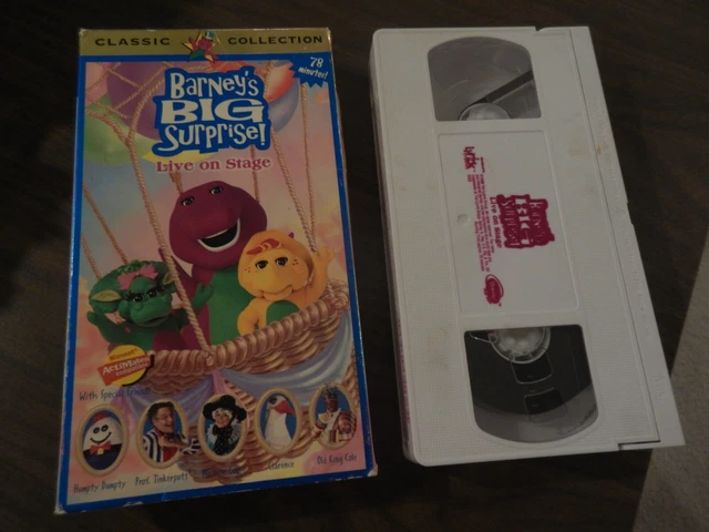BARNEY VHS BARNEY’S Big Surprise White Tape Kids Tv Live On Stage 1998 ...