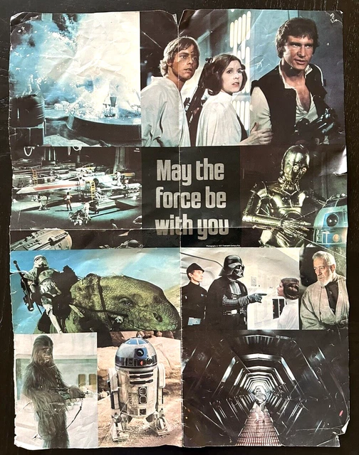 VINTAGE TWENTIETH CENTURY Fox STAR WARS MAY THE FORCE BE W/YOU Poster ...