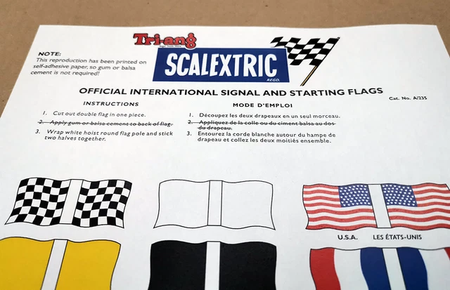 TRIANG TRI-ANG SCALEXTRIC 1960's sticker decal signal starting flags A ...