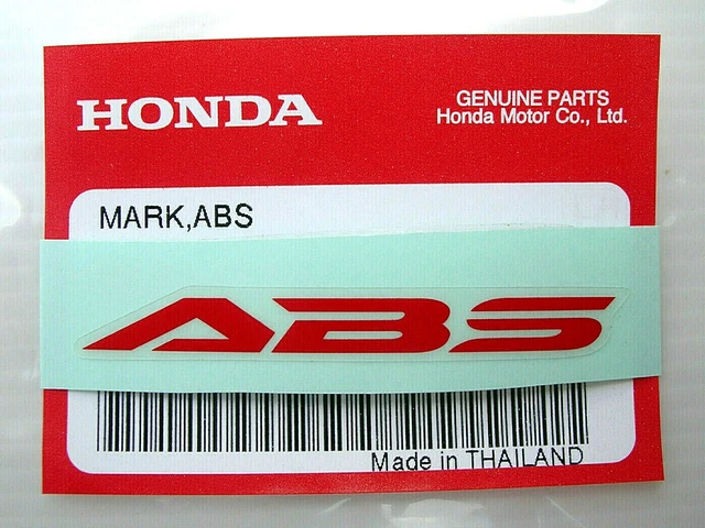 2 X ORIGINAL Honda ABS Aufkleber-ROT-Schriftzug-Sticker-Logo-Emblem-RED ...