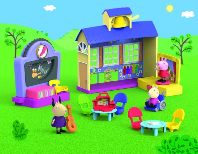 PEPPA PIG SCHOOL House Playgroup Madame Gazelle Mandy Mouse Figures ...