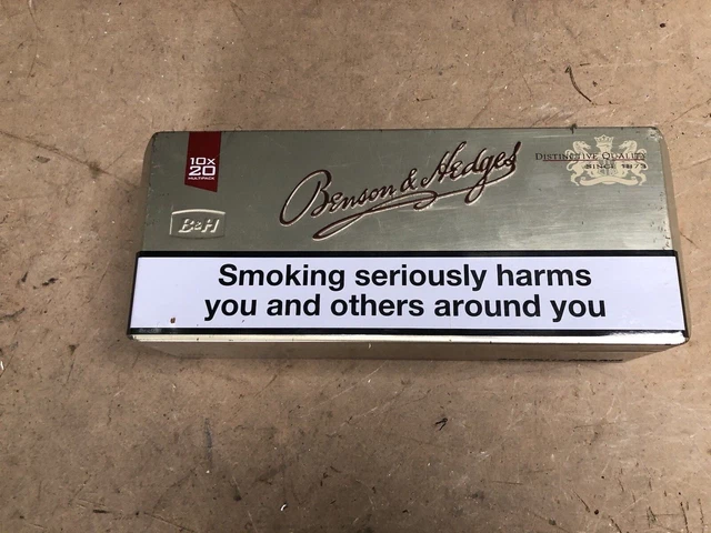 BENSON AND HEDGES B&H Gold Cigarette Storage Tin Large Holds up to 10 x ...