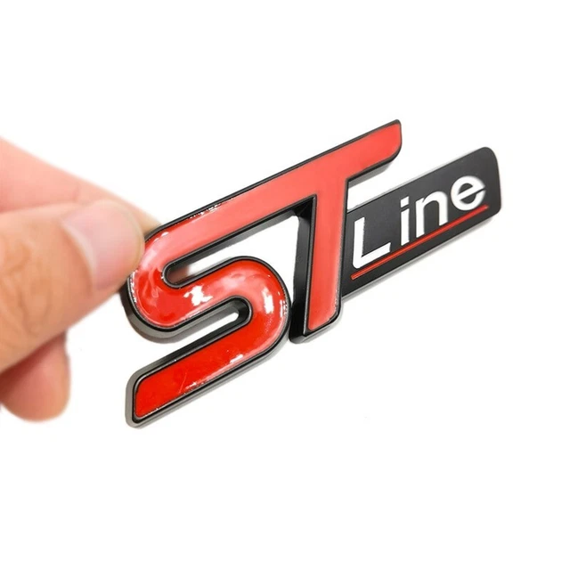 ROT SCHWARZ ST Line 3D Emblem Aufkleber logo für Ford Fiesta Focus ...