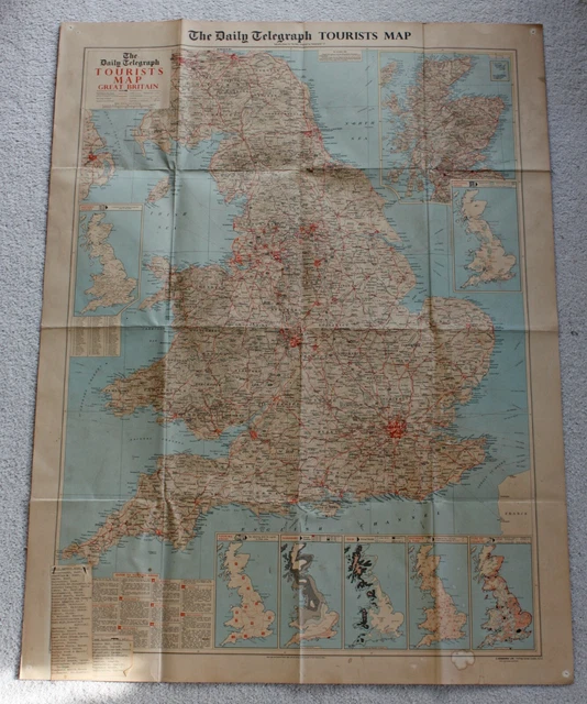 VINTAGE 106CM 1970 Telegraph Tourist Map - Large Poster Shell ...