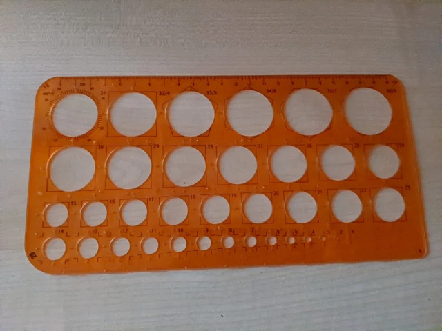 SCHABLONE LOCHSCHABLONE LINEAL 23 cm Zeichnen Zeichenschablone ...