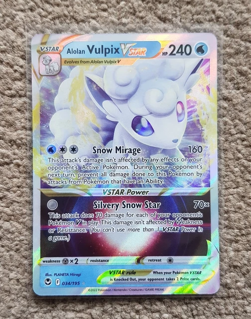 ALOLAN VULPIX VSTAR 034/195 - Silver Tempest Rare Pokemon Card 2022 £5.75 - PicClick UK