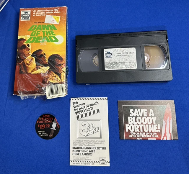 DAWN OF THE Dead VHS Horror HBO Home Video Zombies Gore 1977 Movie ...