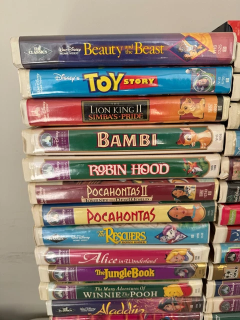 VINTAGE LOT OF 35 Walt Disney Home Video VHS Tapes Clamshell Children's ...
