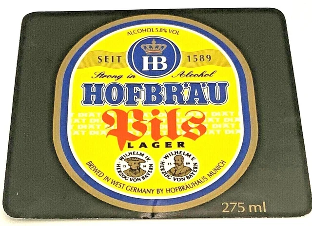 VINTAGE BEER HOFBRAU Pils Lager Bottle Label New Unused Ex Brewery ...