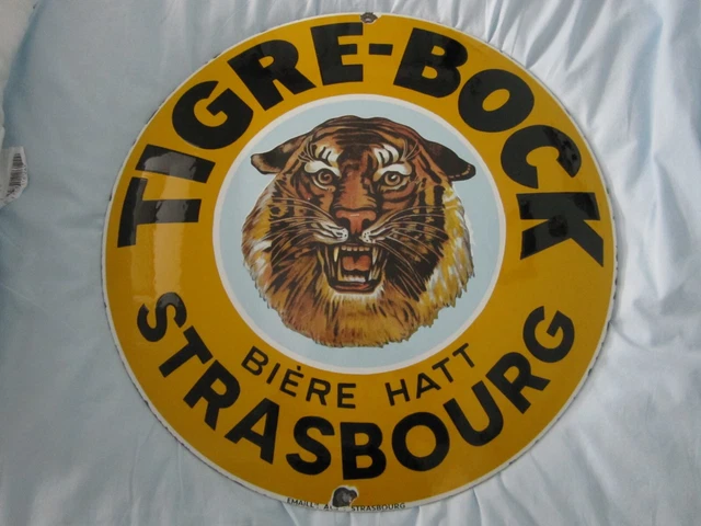 PLAQUE ÉMAILLÉE TIGRE BOCK EUR 505,00 - PicClick FR
