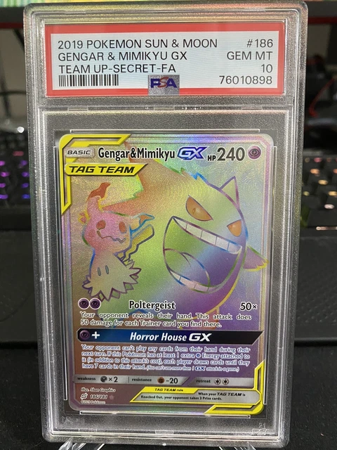 POKÉMON TCG GENGAR & Mimikyu GX Sun & Moon - Team Up 186/181 Holo Secret Rare EUR 32,04 ...
