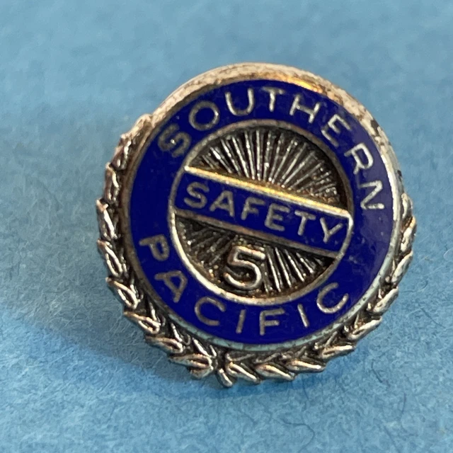 SOUTHERN PACIFIC RAILROAD 5 Year Safety Service Pin Sterling Silver ...