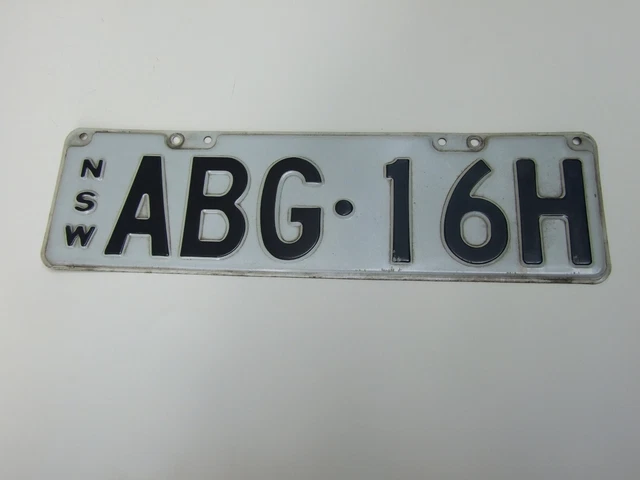 NSW VINTAGE Australian Collector’s Car Number White & Black Plate Sign ...