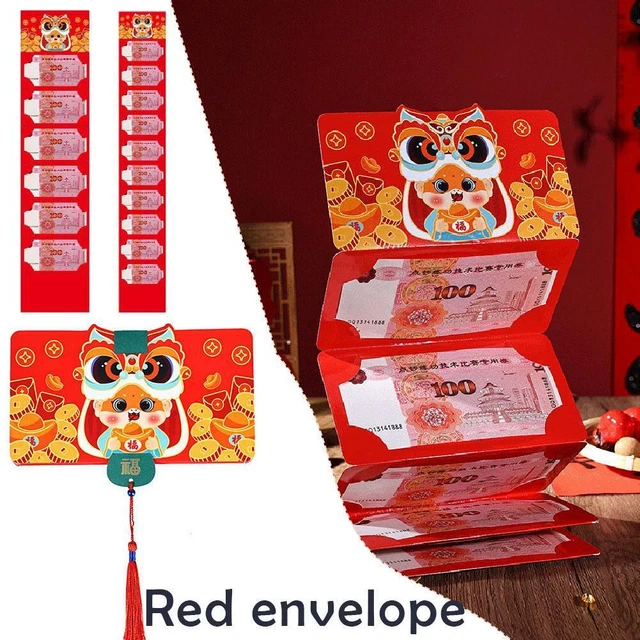 NEW YEAR OF the Snake 2025 China Cartoon Folding Red Packet Envelope ...