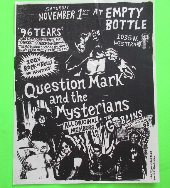 VINTAGE QUESTION MARK And The Mysterians Flyer 80'S New Wave Rock £23. ...