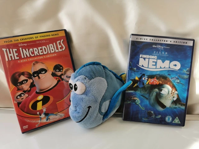 LOT: DISNEY PIXAR The Incredibles & Finding Nemo 2 Disc DVDs + Dory Toy ...