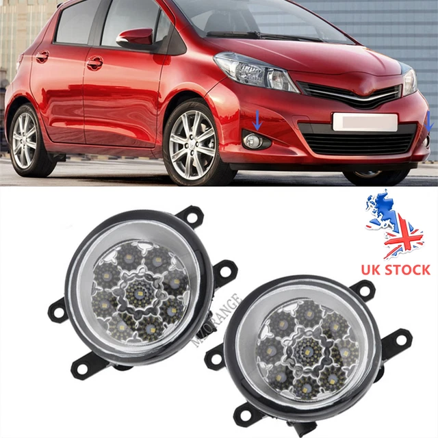 PAIR LED FRONT Fog Light Lamp For Toyota Ractis Yaris Vios Vitz Rav4 ...