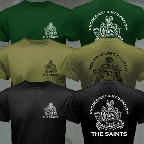 T-SHIRT RLI COMMANDO Rhodésian Light Infantry Bush Guerre Armée Devise ...