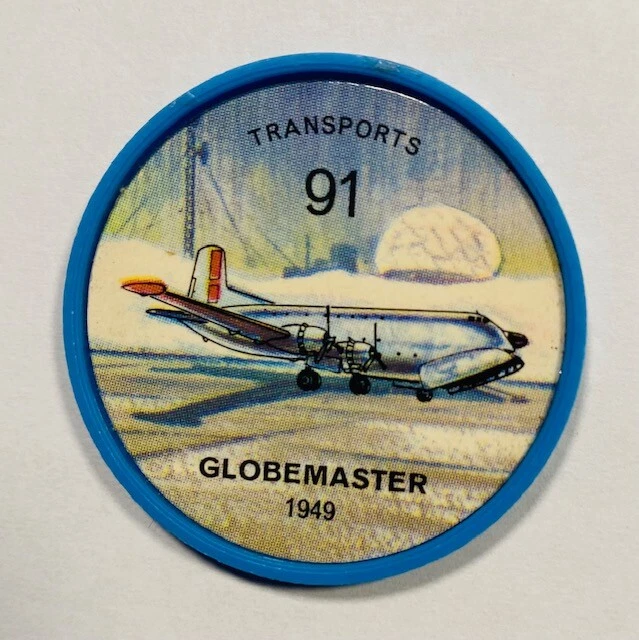 VINTAGE JELLO HOSTESS Airplane Wheel Coin #91 GLOBEMASTER 1949 #2 $5.00 ...