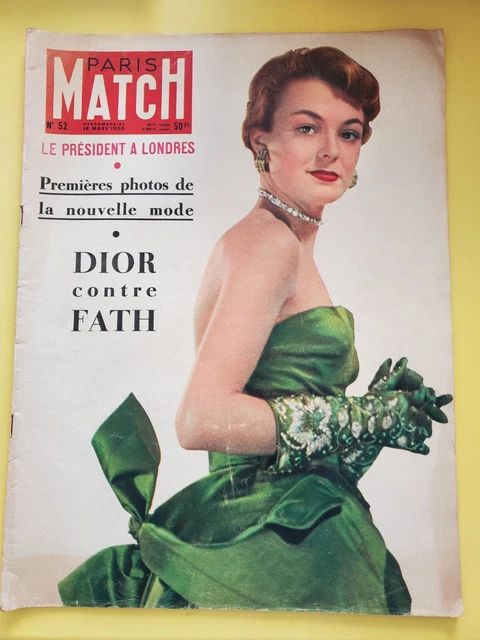 PARIS MATCH N°52 du 18/03/1950 Dior Contre Fath / Vincent Auriol ...