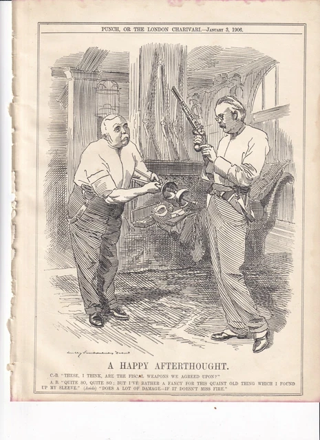 1906 PUNCH CARTOON Happy Afterthought Anti-Home Rule Campbell-Bannerman ...