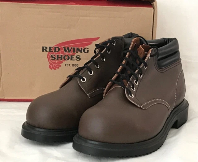 RED WING SHOES 8212 Work Boots UK9 EU43 US10EEE Brown Leather Steel Toe ...