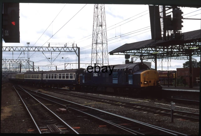 35MM RAILWAY SLIDE- DRS Diesel Electric Loco Class 37. 37612 @ Crewe ...