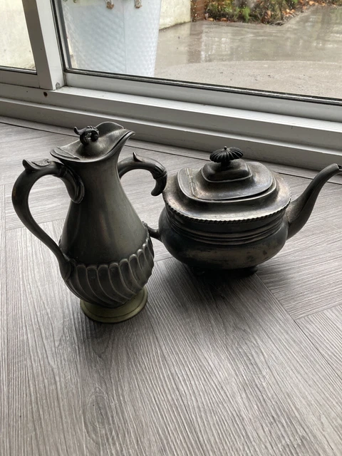 ANTIQUE VICTORIAN SILVER Plate Martin Hall Co Teapot Hot Water Jug EUR ...