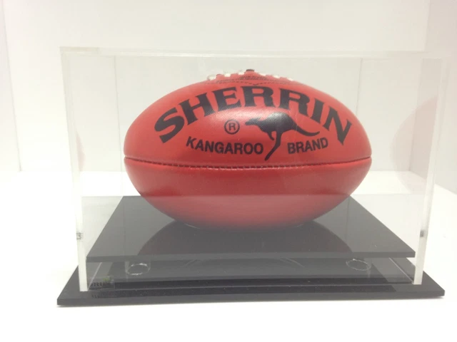 MINI AFL FOOTBALL Deluxe Ball Acrylic Perspex Display Case Signed ...