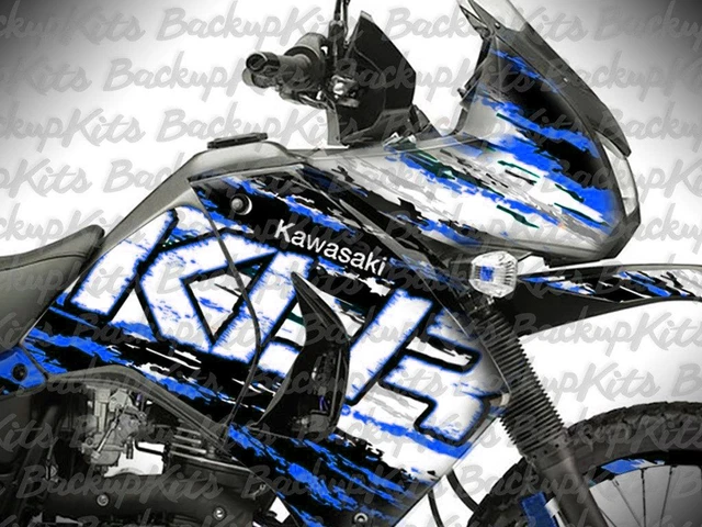 KAWASAKI KLR 650 Graphics Kit Decals Stickers Super Rally Blue (2008 ...