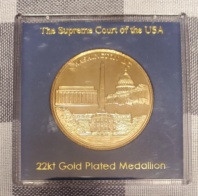 THE SUPREME COURT Of The USA 22ct Gold Plated Medallion $20.96 ...