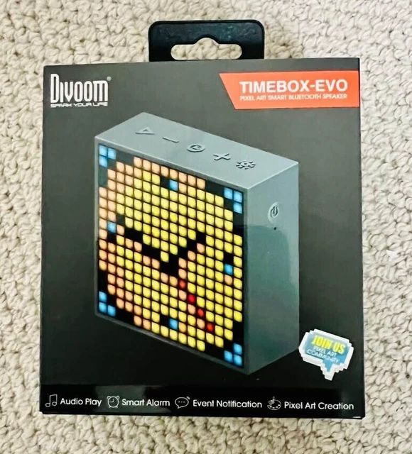 DIVOOM TIMEBOX EVO Pixel Art LED Bluetooth Speaker AppControl with Powerful Bass £47.50 ...