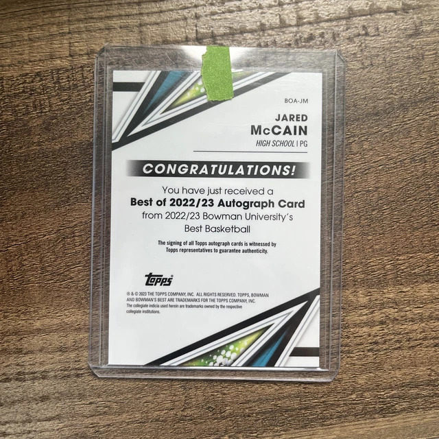 AUTOGRAPHE JARED MCCAIN Bowman U EUR 22,38 - PicClick FR