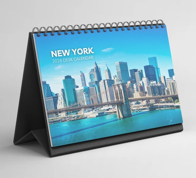 NEW YORK DESK Calendar 2026-2027: Standing Flip Desktop Calendar £14.99 ...