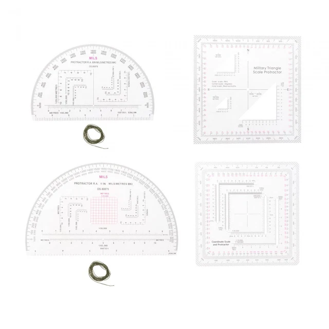 LAND NAVIGATION PROTRACTOR Protractor Scale Professional Coordinate ...