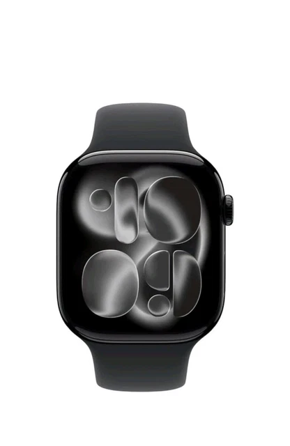 APPLE WATCH SERIES 11 GPS 46mm Jet Black Aluminum Case Sport Band M/L ...