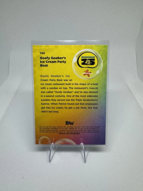 2025 TOPPS CHROME SpongeBob Sapphire Goofy Goober's Ice Cream Party ...