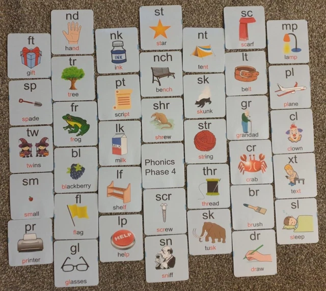 PHONICS PHASE 4 Flashcards - Children Education Learning KS1 KS2 SEN ...