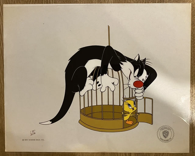 HAND PAINTED ANIMATION Cell -sylvester and tweety $200.00 - PicClick AU