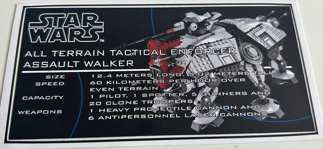 LEGO STAR WARS UCS Style Sticker for 75019 AT-TE All Terrain Assault ...