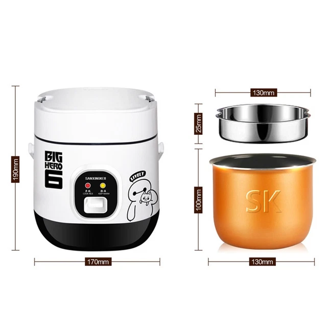 AU ELECTRIC RICE Cooker Portable Mini Cooking 1-2Person with Steamer 1 ...